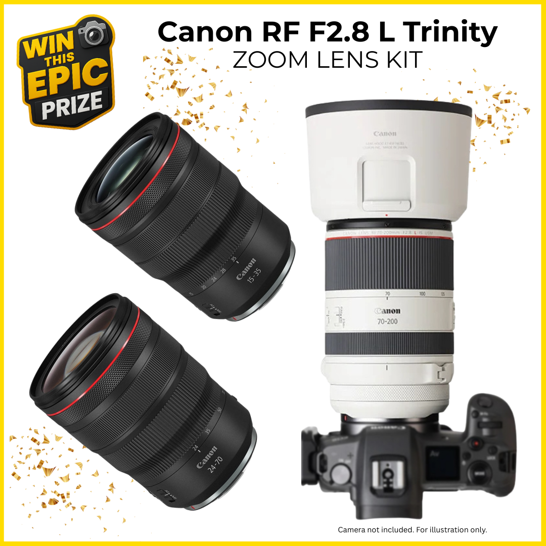 Win a Canon RF F2.8 L Trinity Zoom Lens Kit | Enter Now!